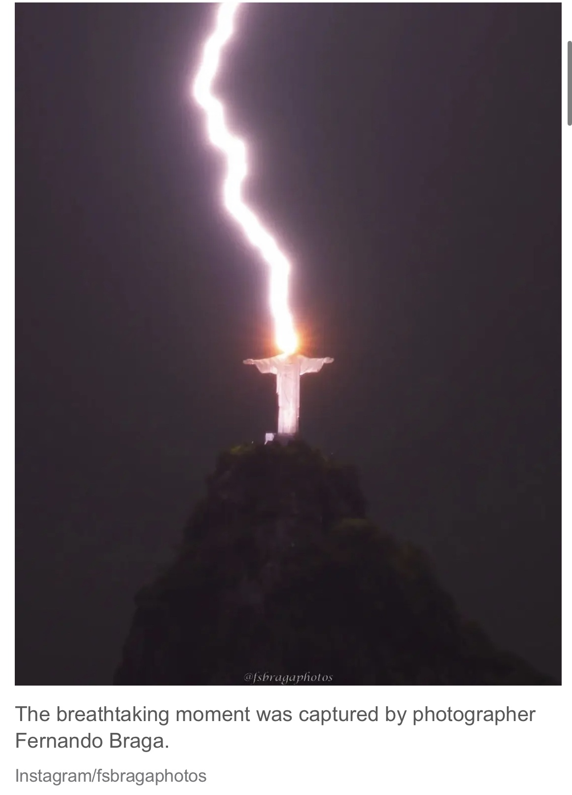 Christ the Redeemer Lightning Strike Viral Photo – Gematria Sky Party ...